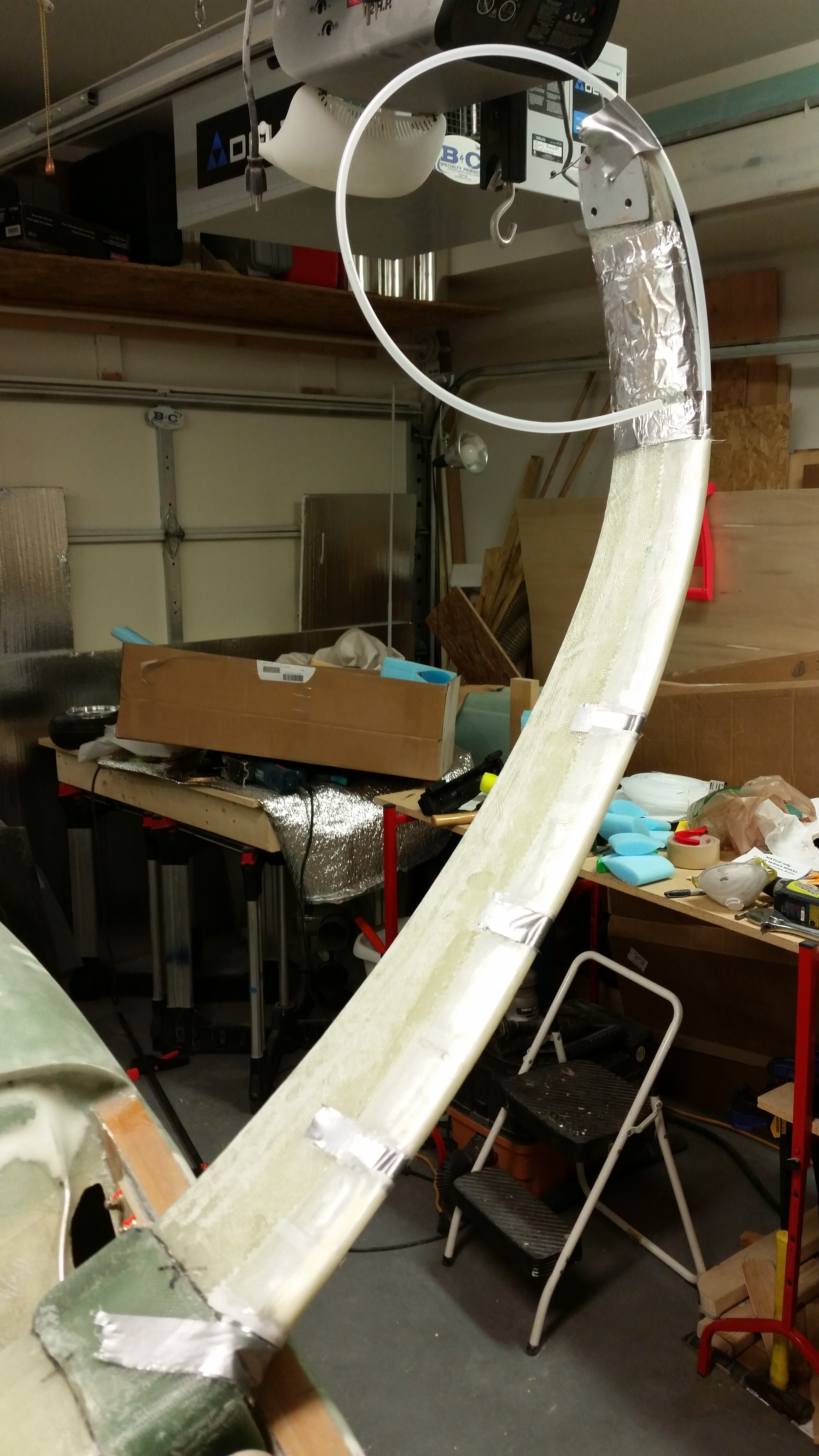 Relief tube micro’d & glassed in place | A Long EZ Push