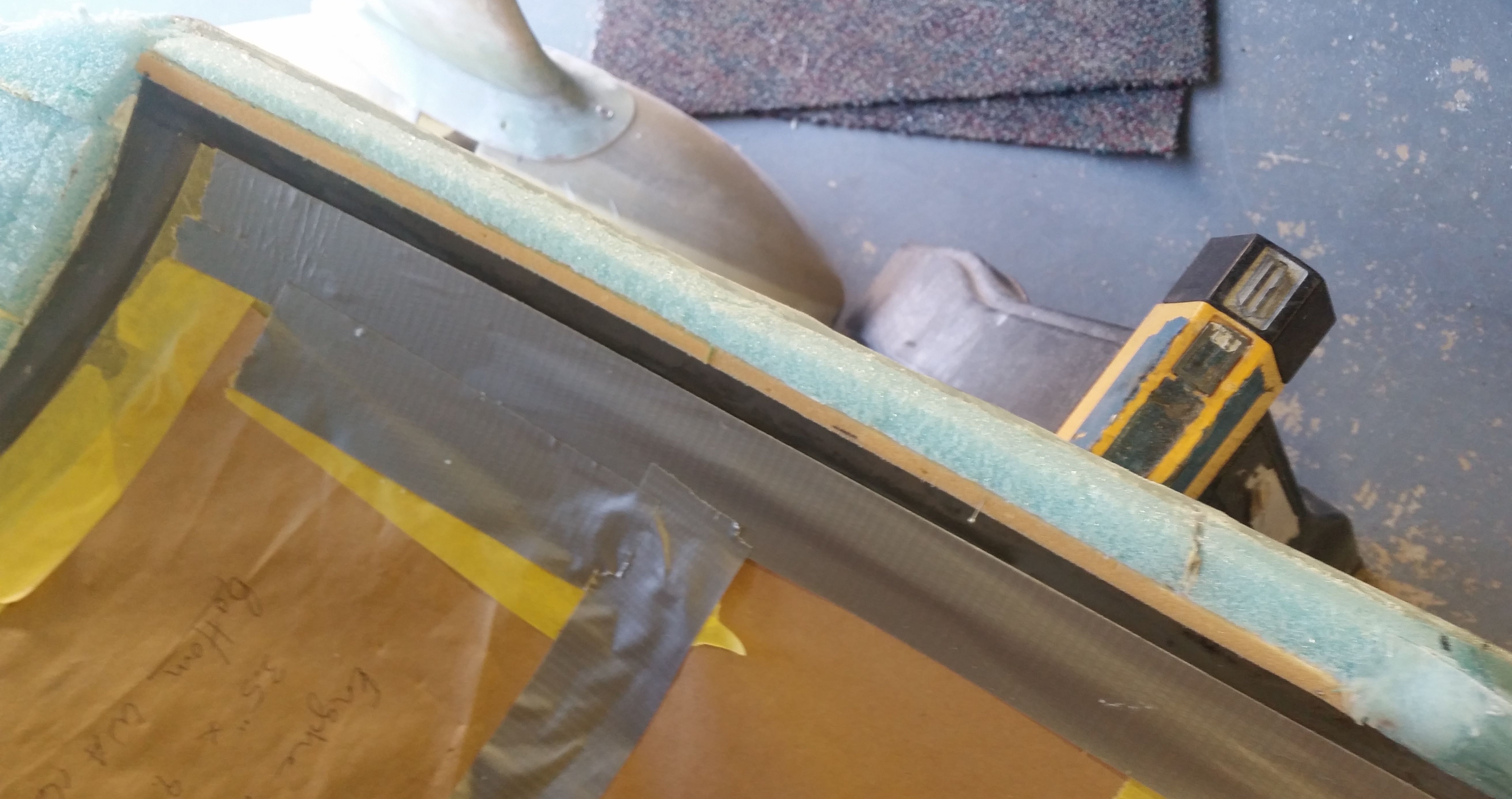 Right side aft canopy with added PVC “quarter round” foam | A Long EZ Push