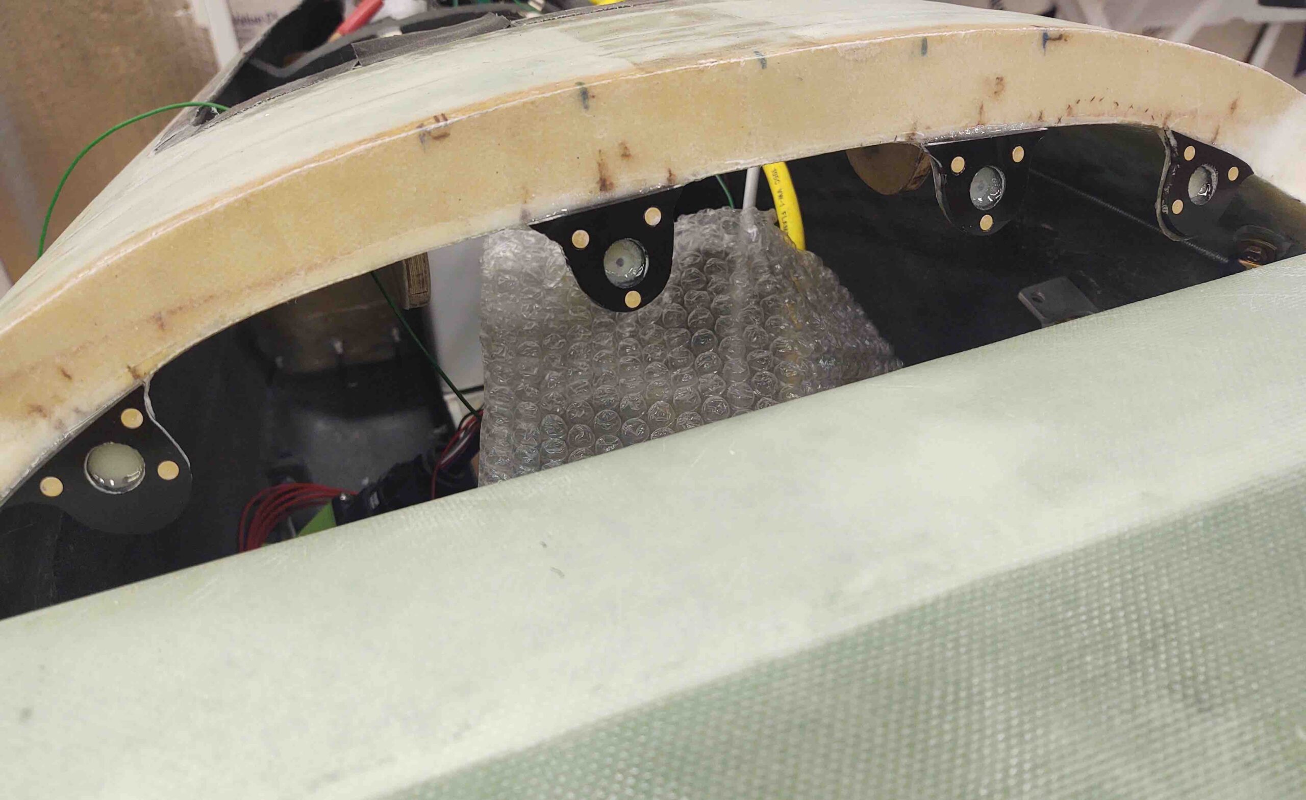 Aft nose/avionics hatch forward CAMLOC latch tab spacers | A Long EZ Push