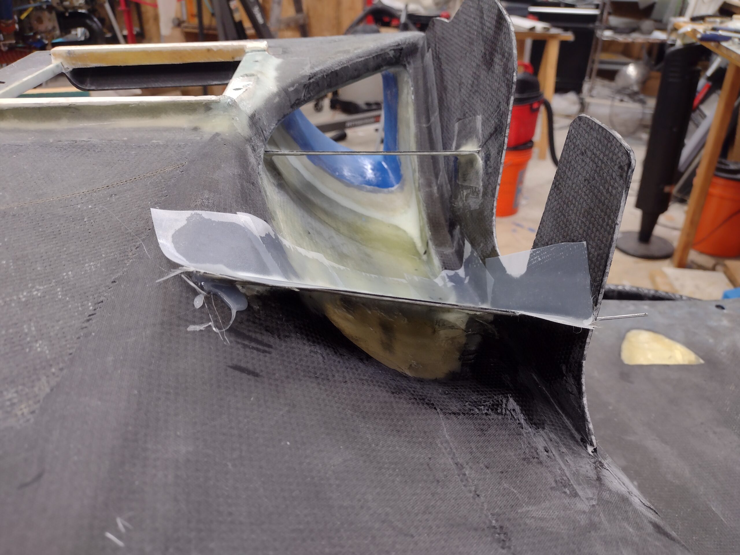 Left armpit intake aft air ramp glassed in place | A Long EZ Push